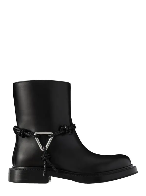Bottega Veneta James Leather Ankle Boots - Black