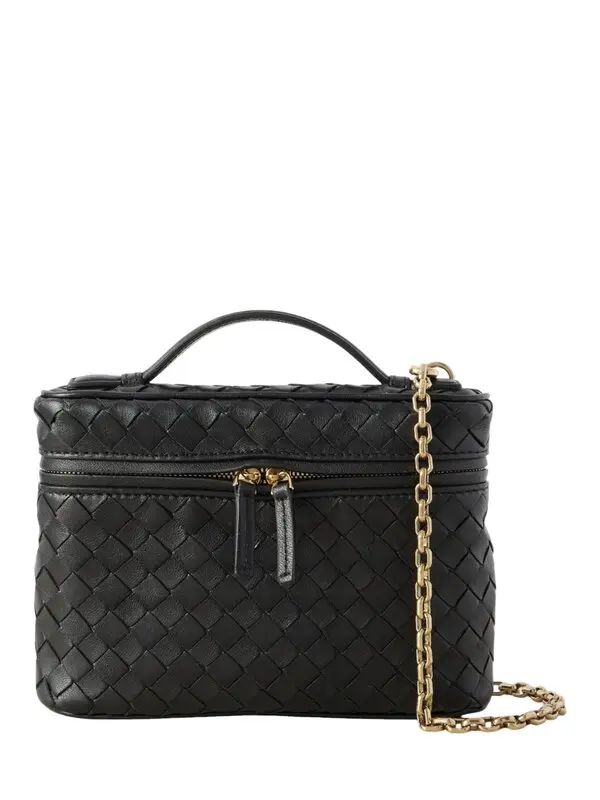 Bottega Veneta Intrecciato Leather Shoulder Bag - Black