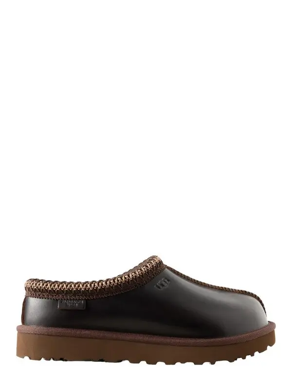 UGG Tasman Regen Embroidered Leather Slippers - Brown