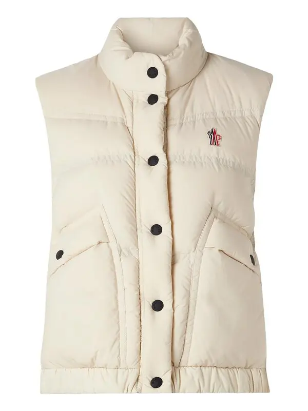 Moncler Baise Quilted Down Vest - White