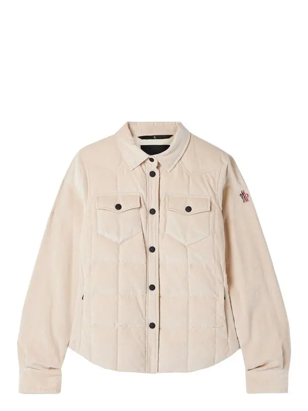 Moncler Nangy Quilted Corduroy Down Jacket - Cream