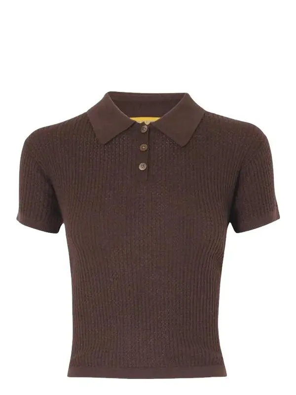 Guest In Residence Ribbed Cashmere Polo Sweater - Brown