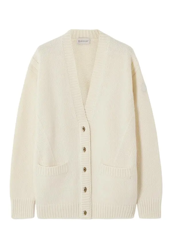 Moncler Wool And Cashmere-blend Cardigan - Cream