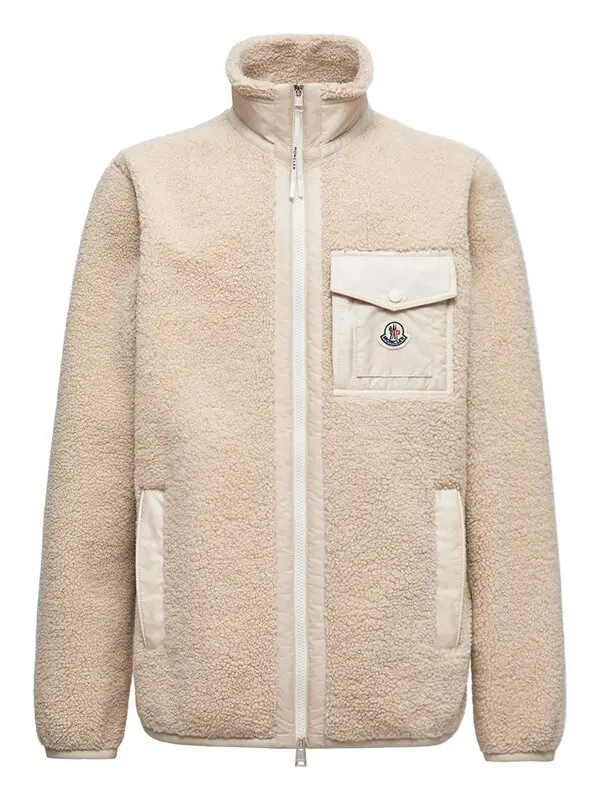 Moncler Fleece Zip-up Jacket - White