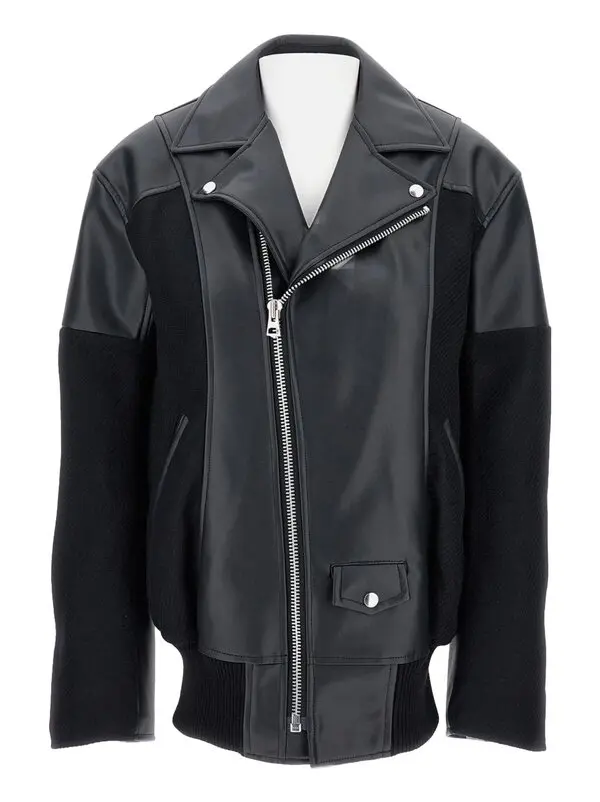 Junya Watanabe Giacca In Pelle Sintetica - Nero