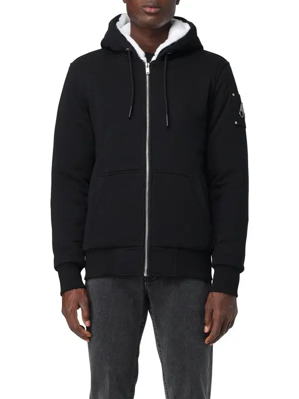 Moose Knuckles Zip-up Hoodie With Fur Lining - Black 1