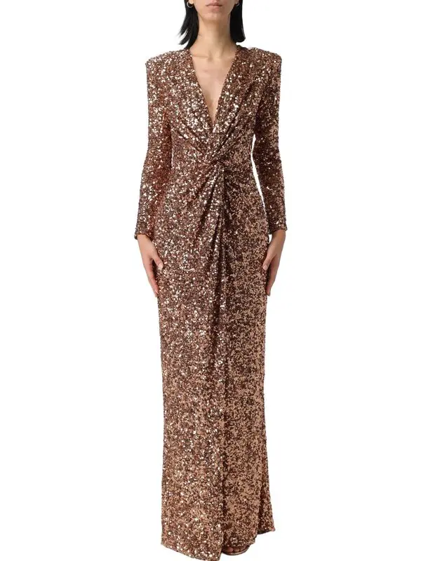Elisabetta Franchi Sequin Gown - Brown