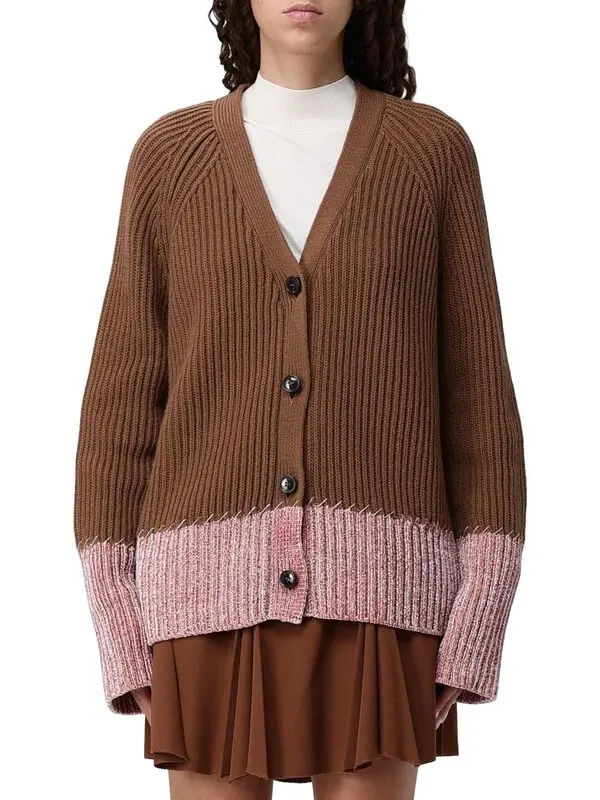 Marni Ribbed Knit Cardigan - Brown