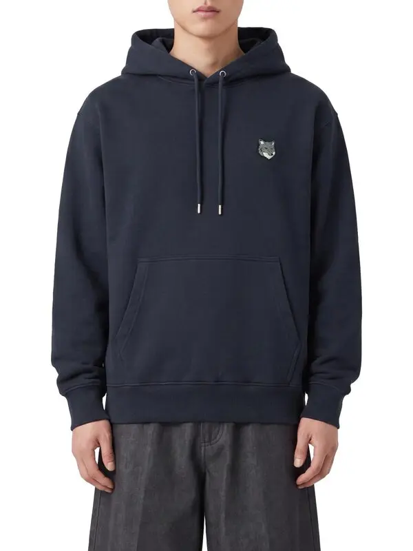 Maison Kitsuné Chillax Fox Logo Cotton Hoodie - Navy