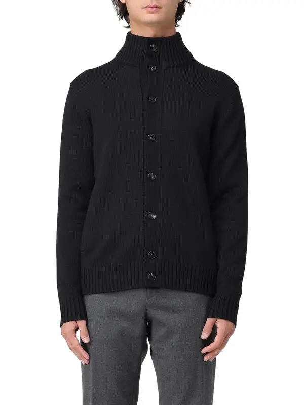 ZANONE Ribbed Knit Cardigan - Black