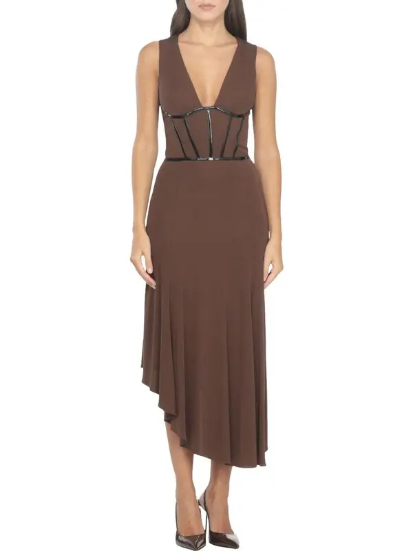 Elisabetta Franchi Corset Dress - Brown