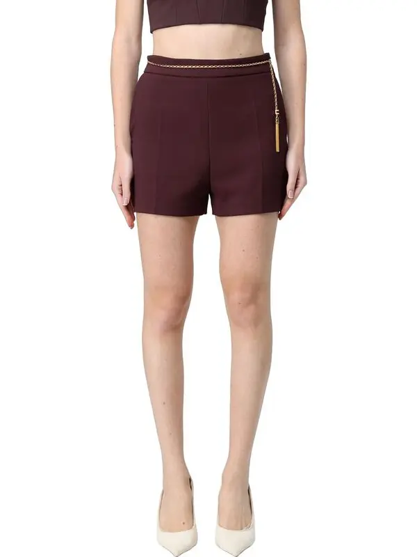 Elisabetta Franchi Tailored Shorts - Wine