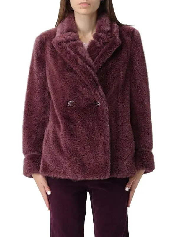 TWINSET Fur Coat - Violet