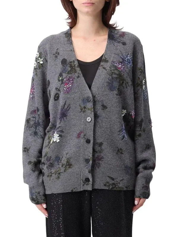 Blumarine Floral Print Sweater - Grey
