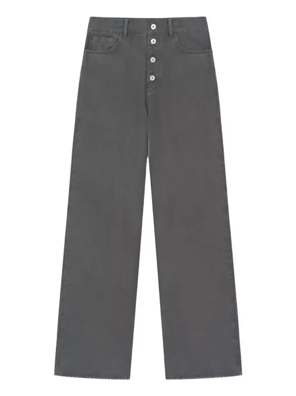 AERON Button-detailed Wide-leg Jeans - Grey