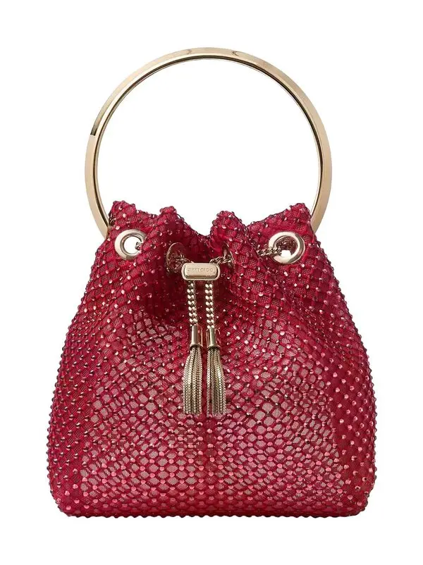 JIMMY CHOO Bon Bon Crystal-mesh Handbag - Red