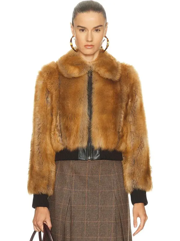 Saint Laurent Fur Jacket - Chamois & Gris Clair