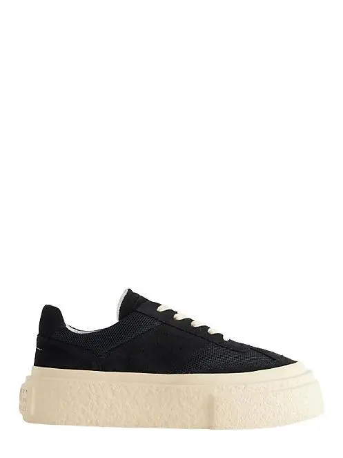 MAISON MARGIELA Gambetta Suede And Woven Flatform Low-top Trainers - Black
