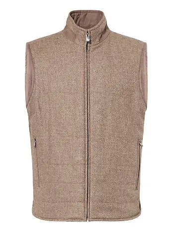 Corneliani Reversible Sleeveless Wool-cashmere Blend Gilet - Natural / Beige 033