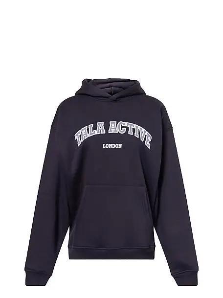 TALA Active Applique Cotton-blend Hoody - Midnight Navy