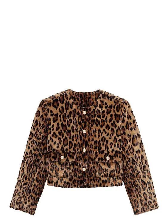 Maje Leopard-print Faux-fur Jacket - Big Leopard Print