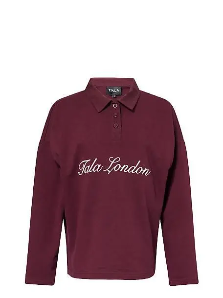 TALA Rugby Polo Cotton-blend Sweatshirt - Fig
