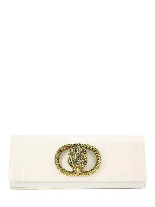 Kurt Geiger Chelsea Leather Clutch Bag - Bone