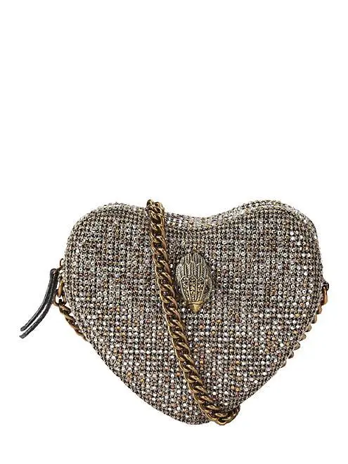 Kurt Geiger Kensington Heart Embellished Cross-body Bag - Beige Comb