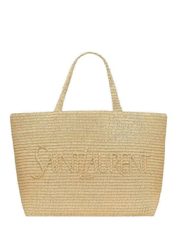 Saint Laurent Raffia Tote - Tan