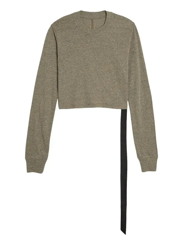 Rick Owens Long-sleeve Cropped Small Level T-shirt - Grey