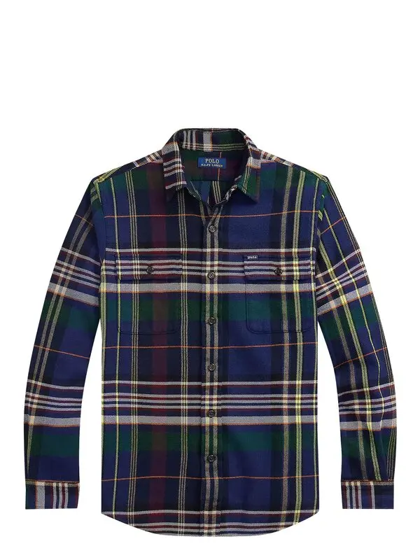Polo Ralph Lauren Brushed Flannel Long-sleeve Sport Shirt - Blue