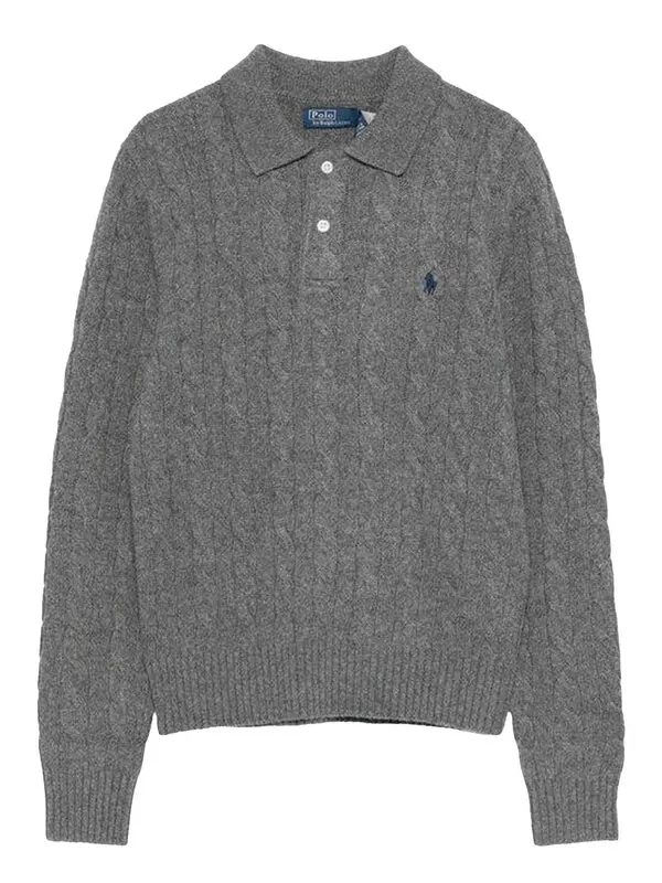 Polo Ralph Lauren Long Sleeve Collared Pullover Sweater - Grey