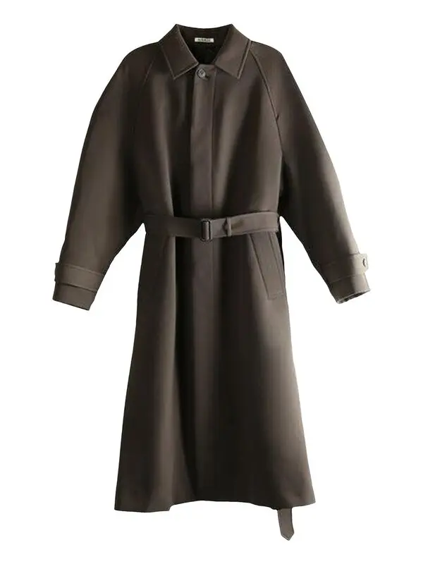 Auralee Twisted Double Cloth Coat - Brown