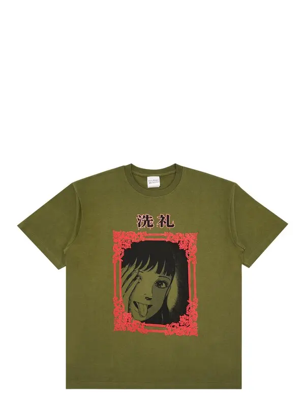 Goat Kazuo Umezu Sakura T-shirt - Green