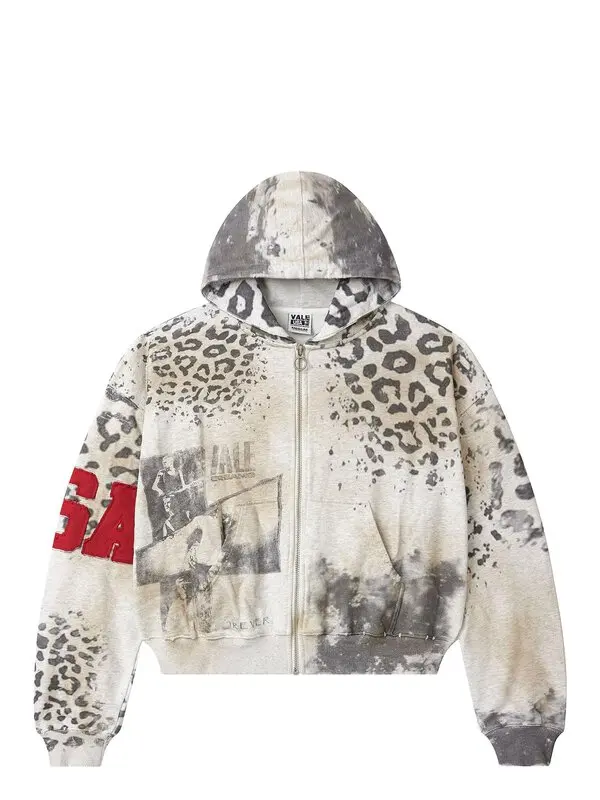 VALE FOREVER Cheetah Zip Up - Grey