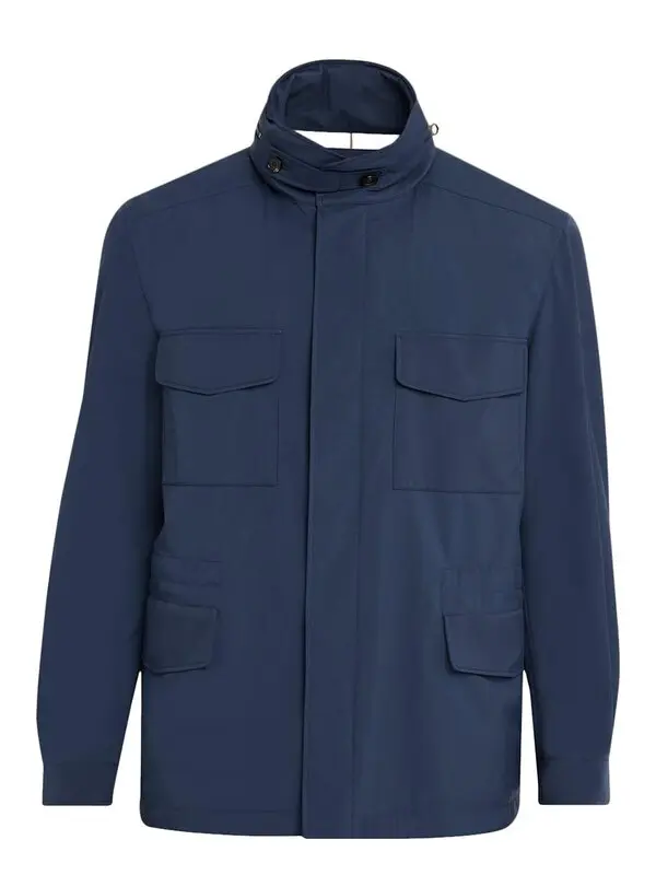 Loro Piana Traveller Storm System Microfiber Field Jacket - Navy