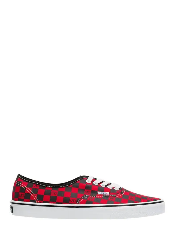 Valentino Garavani Vlogo Check Canvas Low-top Sneakers - Rouge Pur