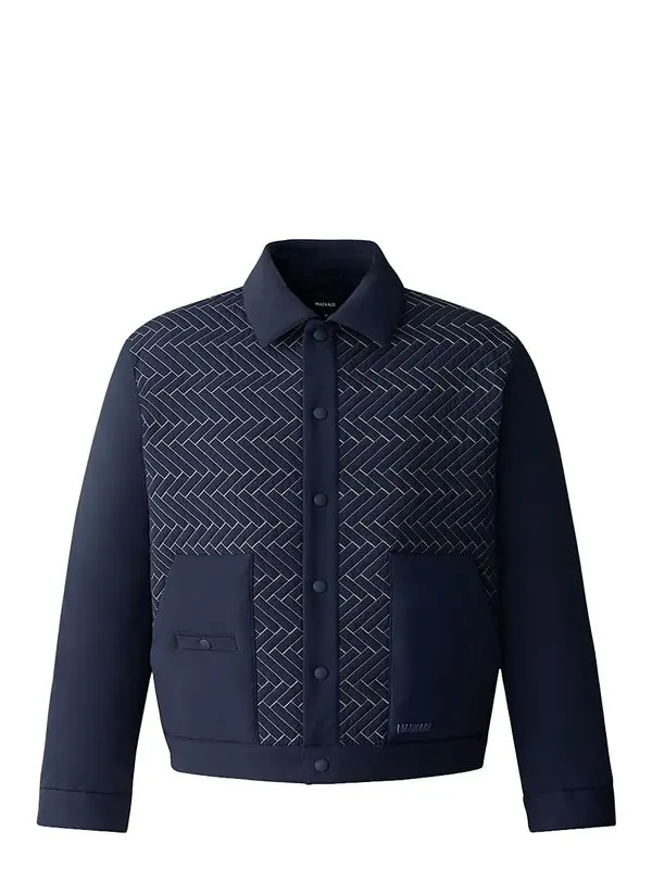 Mackage Maxwell Quilted Down Shirt Jacket - Navy-cream