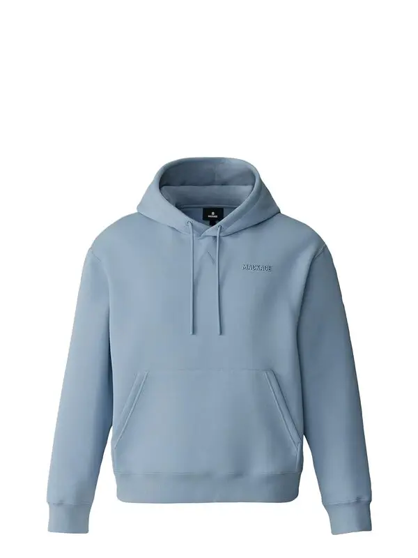 Mackage Krystian Double-face Jersey Logo Hoodie - Fog Blue
