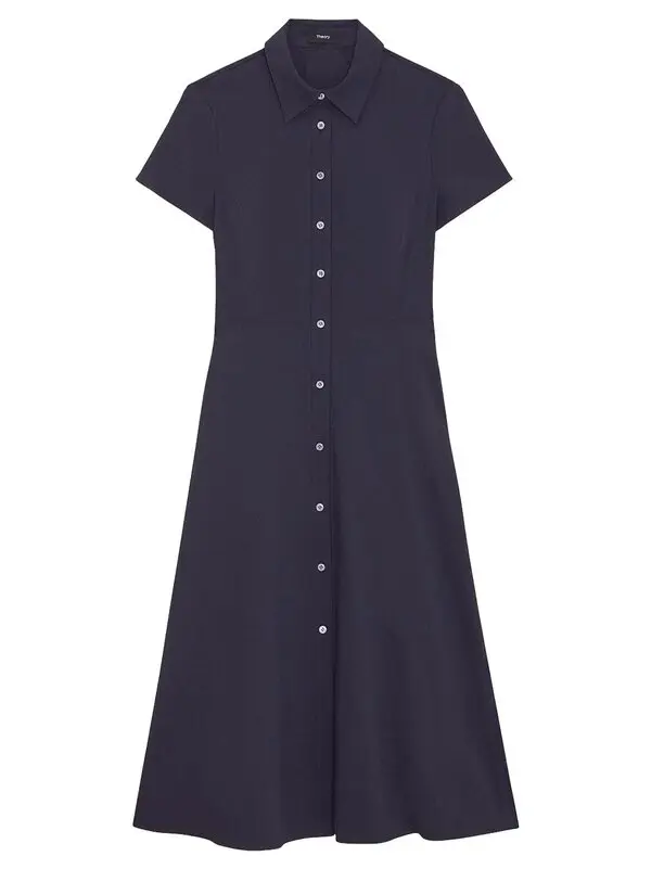 Theory Linen Blend Shirt Dress - Concord