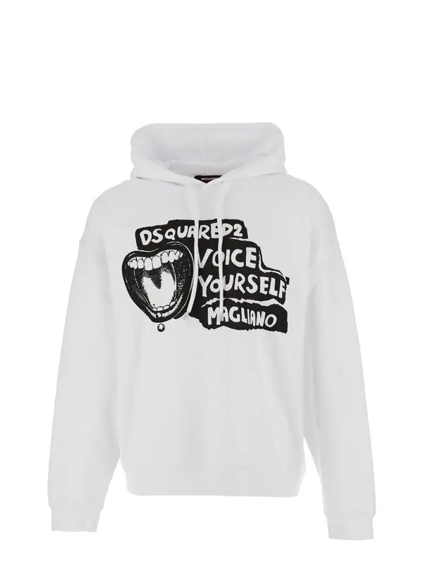 Dsquared2 D2 X Magliano Cotton Hoodie - White