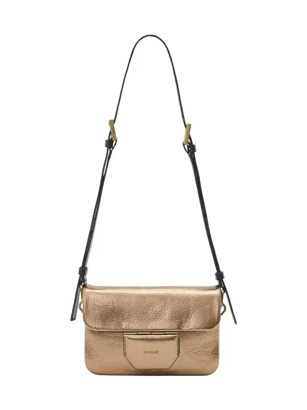 ALLSAINTS Leather Crossbody Bag - Warm Brass