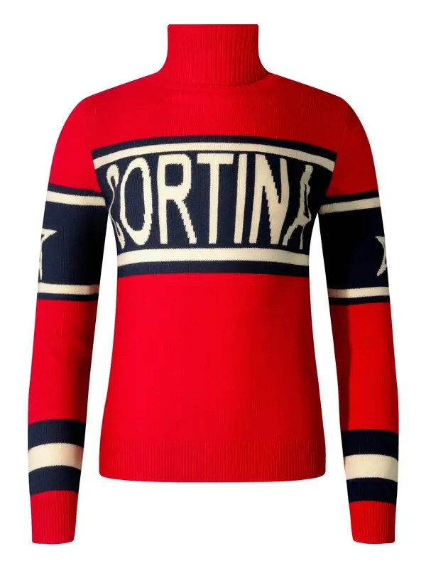 Perfect Moment Cortina Merino Wool Sweater - Navy-red
