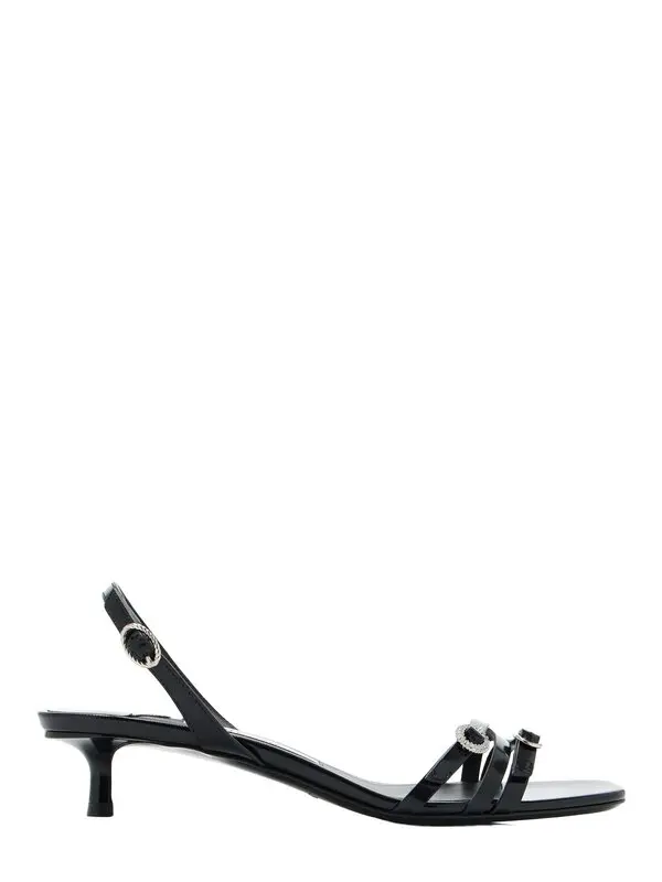 JIMMY CHOO Kaira Patent Leather Sandals - Black