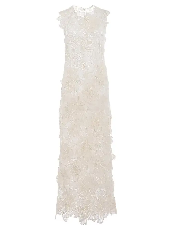 Simkhai Dahlia Floral-lace Midi Dress - Ivory