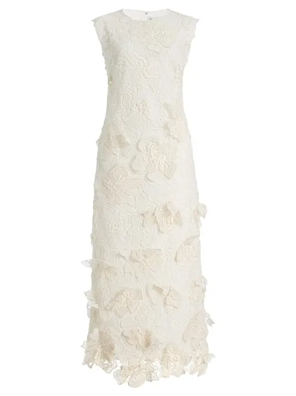 Simkhai Dahlia Floral-lace Midi Dress - Ivory