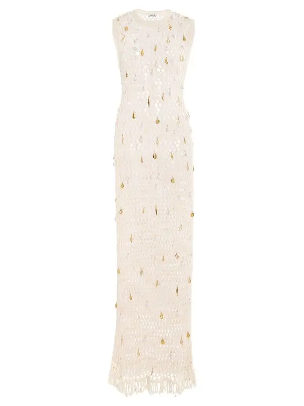 Simkhai Coralia Cotton-blend Knit Charmed Midi Dress - Ivory