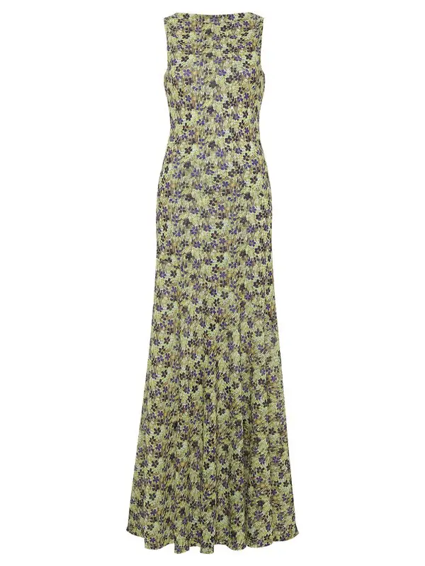 SIEDRES Fens Mesh Maxi Dress - Floral