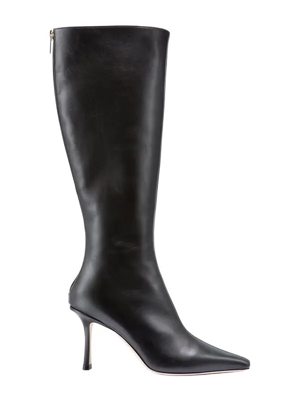 JIMMY CHOO Agathe Leather Knee High Boots - Black