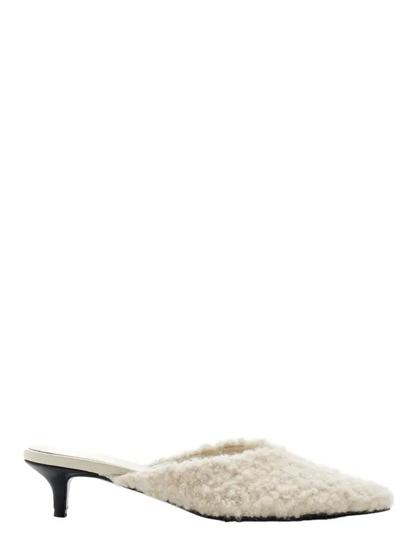 ST. AGNI Teddy Mules - White